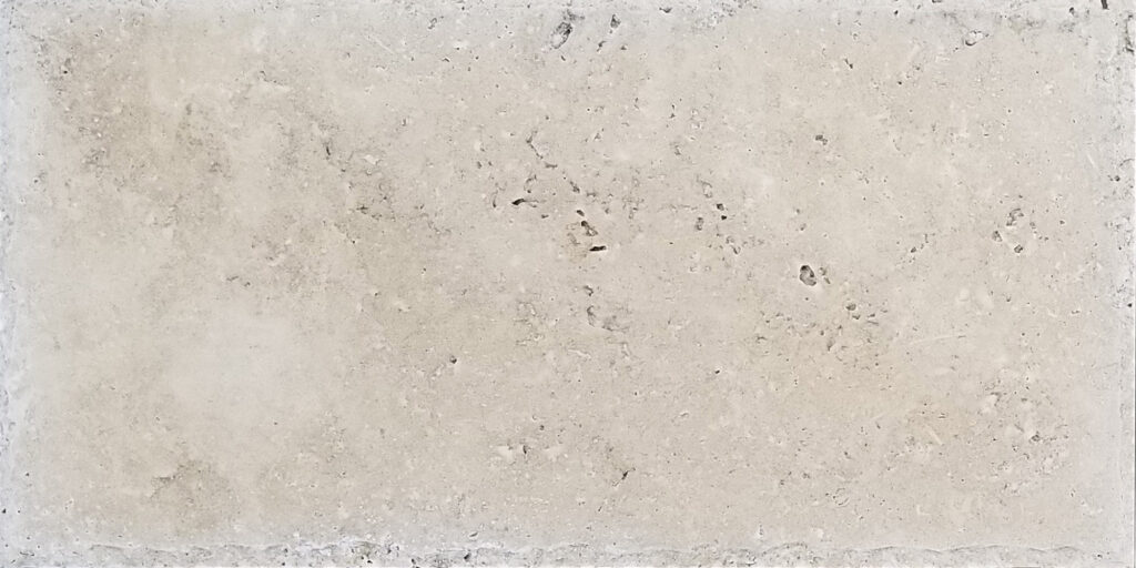 8×16 Extra Light Travertine Chiseled Brushed Tile - Keystone Tile