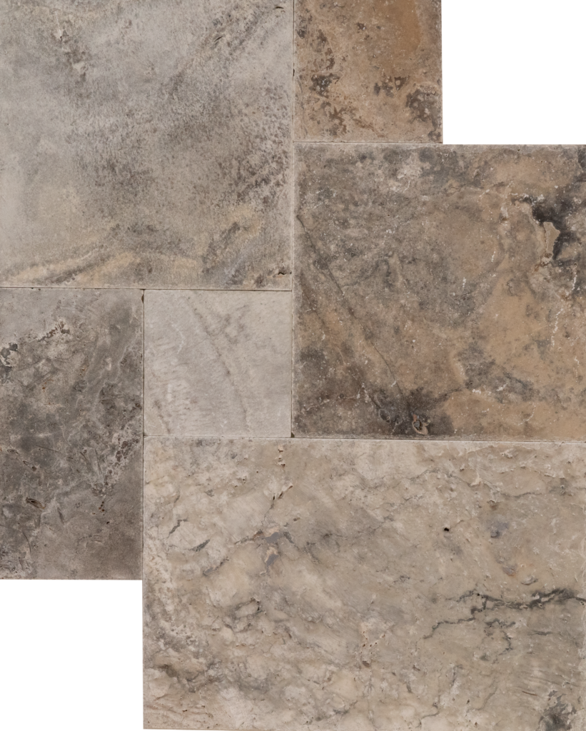 Nordic Silver Versailles Pattern Chiseled Brushed TILE ® - Keystone Tile