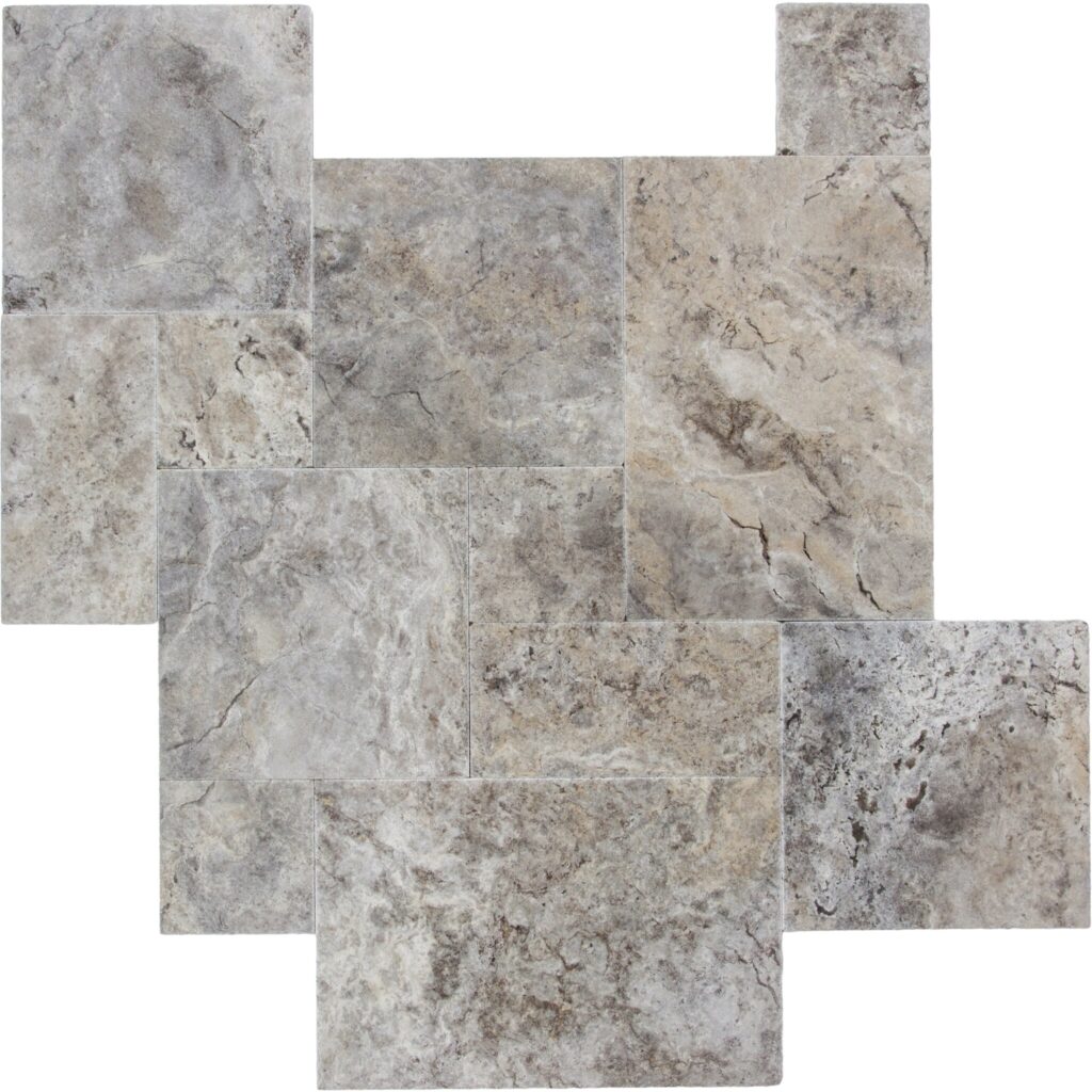 Nordic Silver Versailles Pattern Chiseled Brushed TILE ® - Keystone Tile