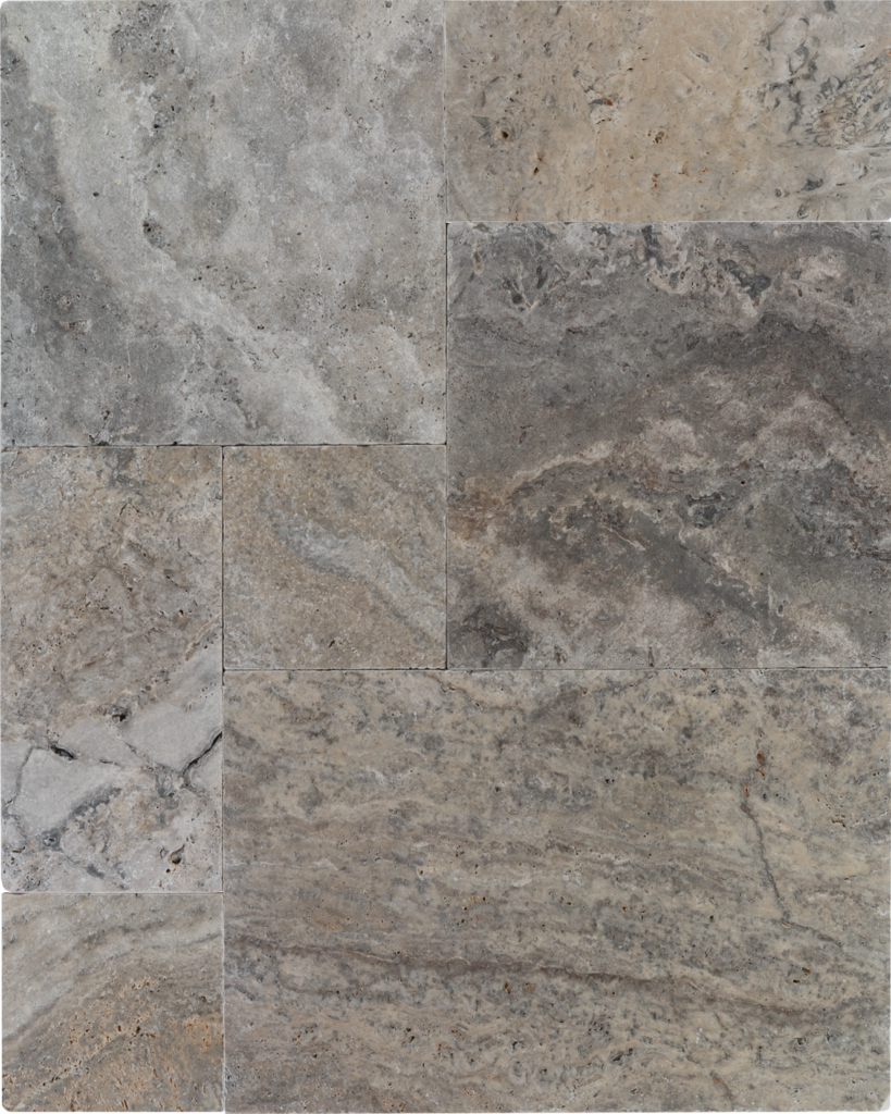 Nordic Silver Versailles Pattern TUMBLED TILE ® - Keystone Tile