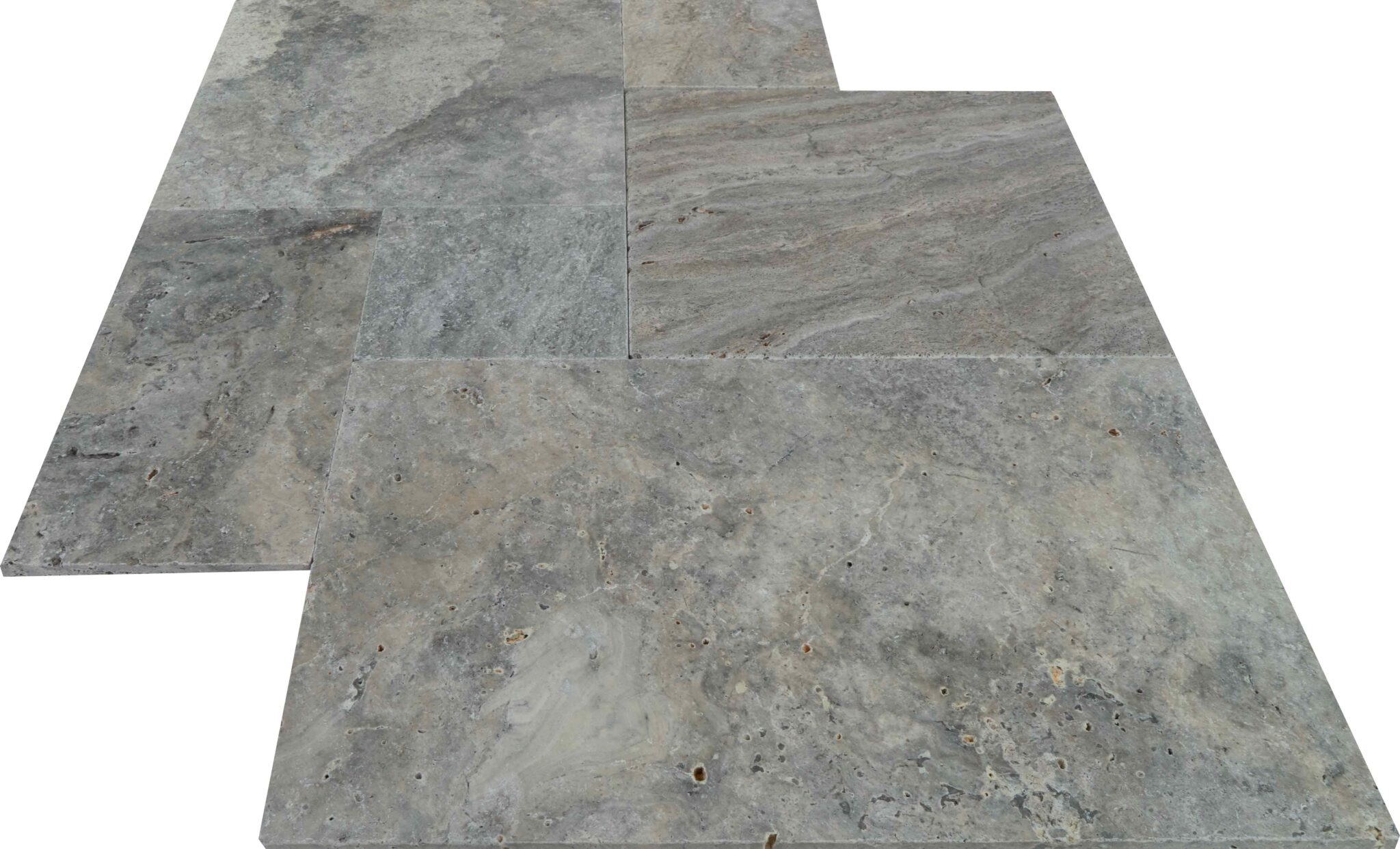 Nordic Silver Versailles Pattern TUMBLED TILE ® - Keystone Tile