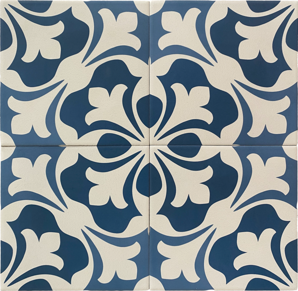 6X6 Aquarel Deco Sirius Blu Matt Porcelain Tile - Keystone Tile