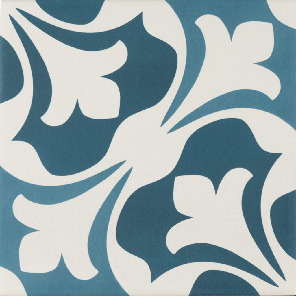 6X6 Aquarel Deco Sirius Blu Matt Porcelain Tile - Keystone Tile