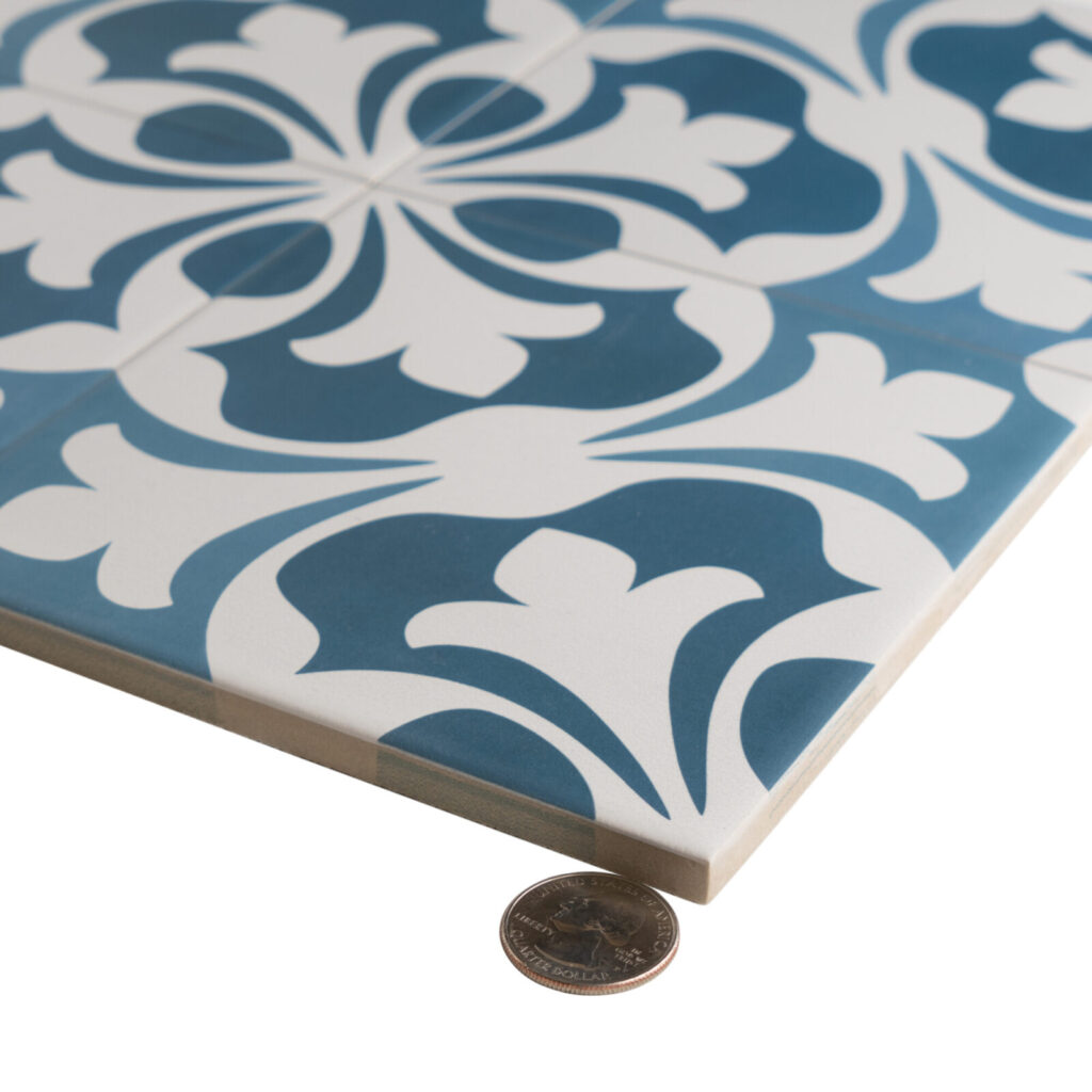 6X6 Aquarel Deco Sirius Blu Matt Porcelain Tile - Keystone Tile