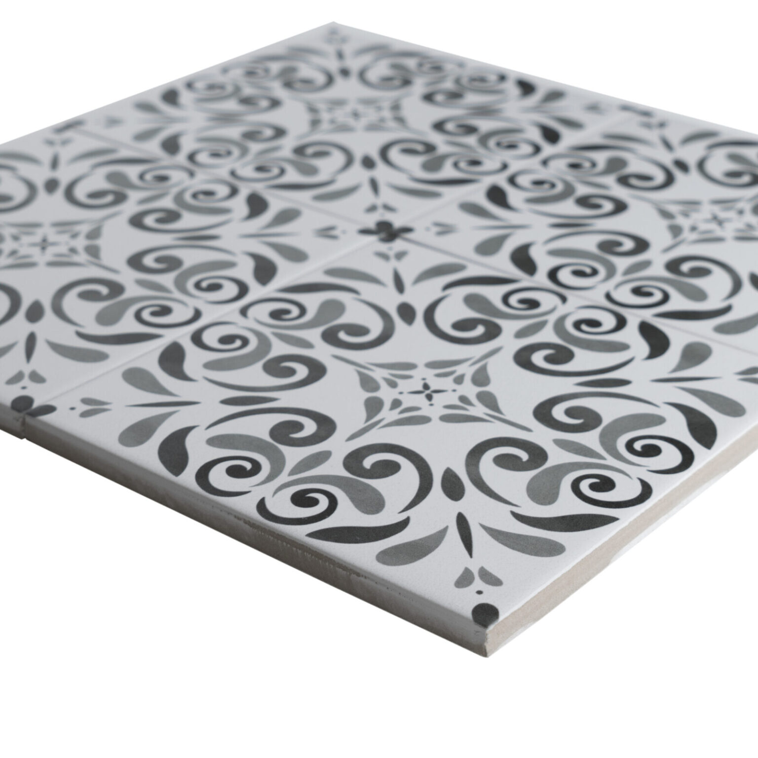 6X6 Aquarel Deco Vega Grigio Matt Porcelain Tile - Keystone Tile