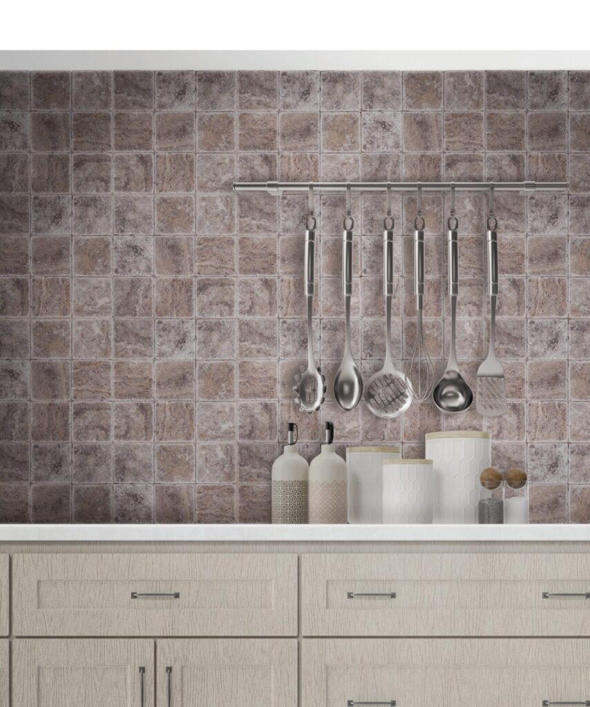 4×4 Nordic Silver Travertine Tumbled Tile ® - Keystone Tile