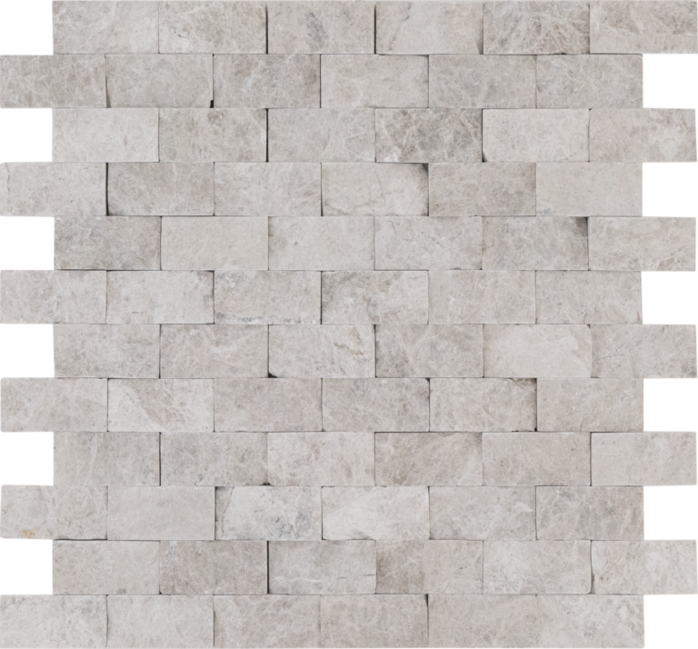 1×2 Aqua Gray Split Face - Keystone Tile