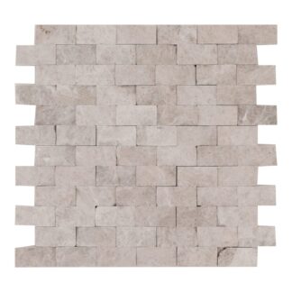 1×2 Aqua Gray Split Face - Keystone Tile