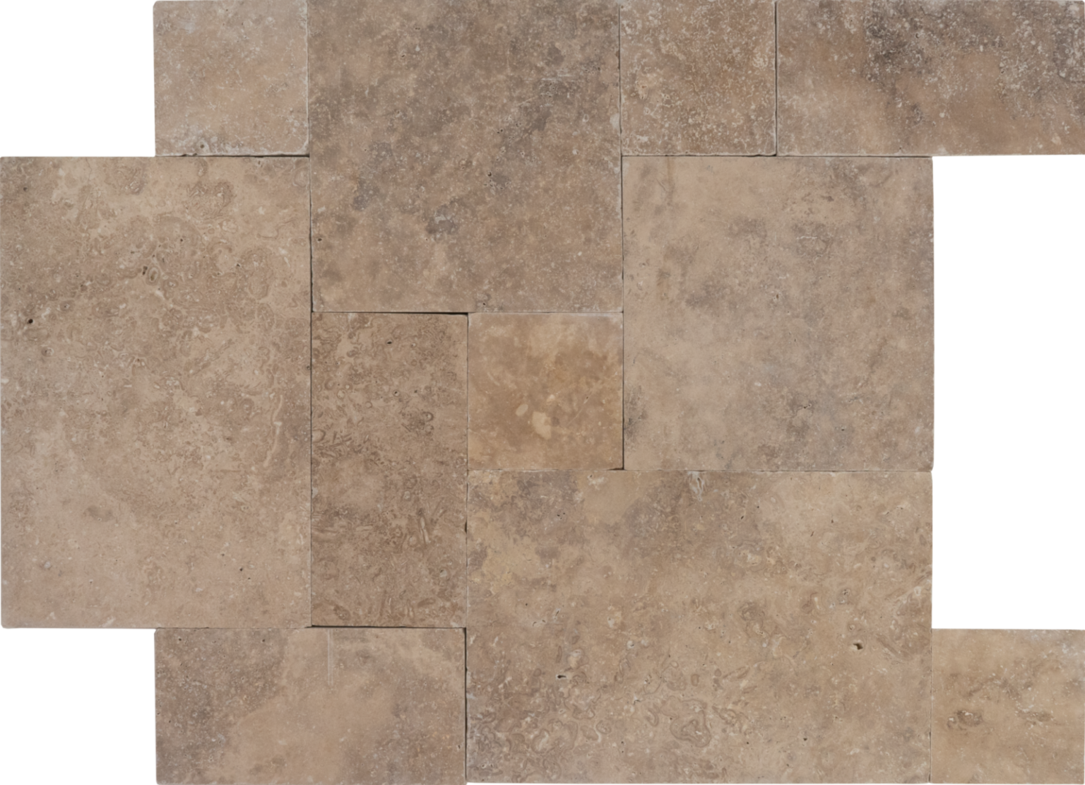 PAVERS Classic Travertine Tumbled Versailles Pattern - Keystone Tile