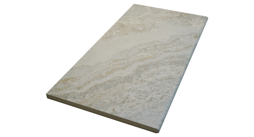 13×24 Silver Quartz White Porcelain Bullnose Coping - Keystone Tile