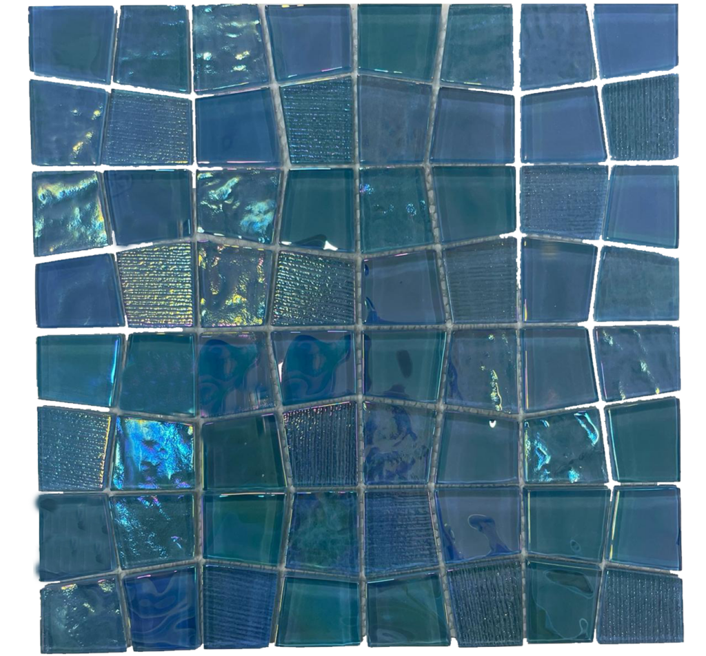 Morning Glory Glass Mosaic Keystone Tile