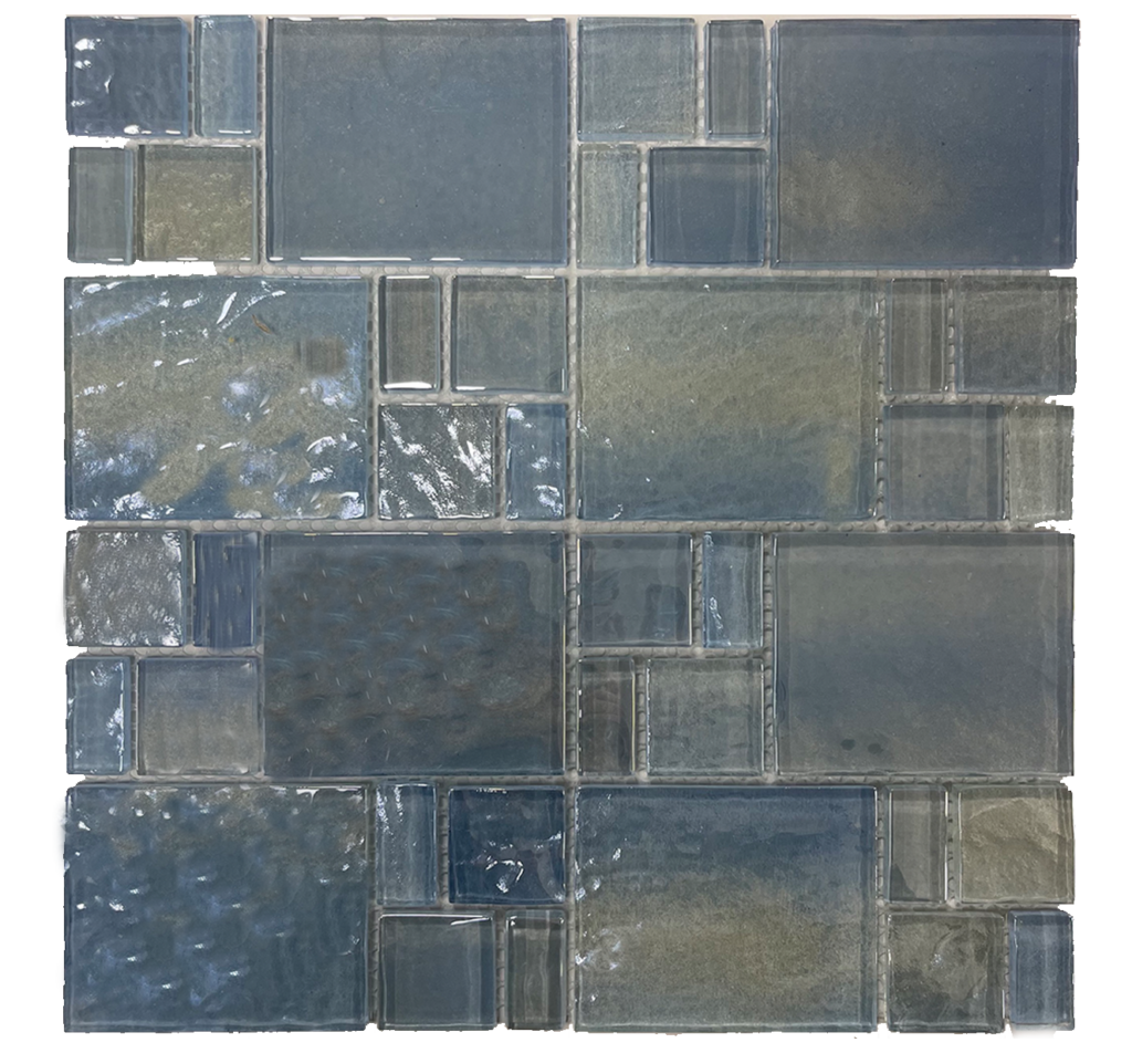 Angelic Blue Mini Pattern Glass Mosaic - Keystone Tile