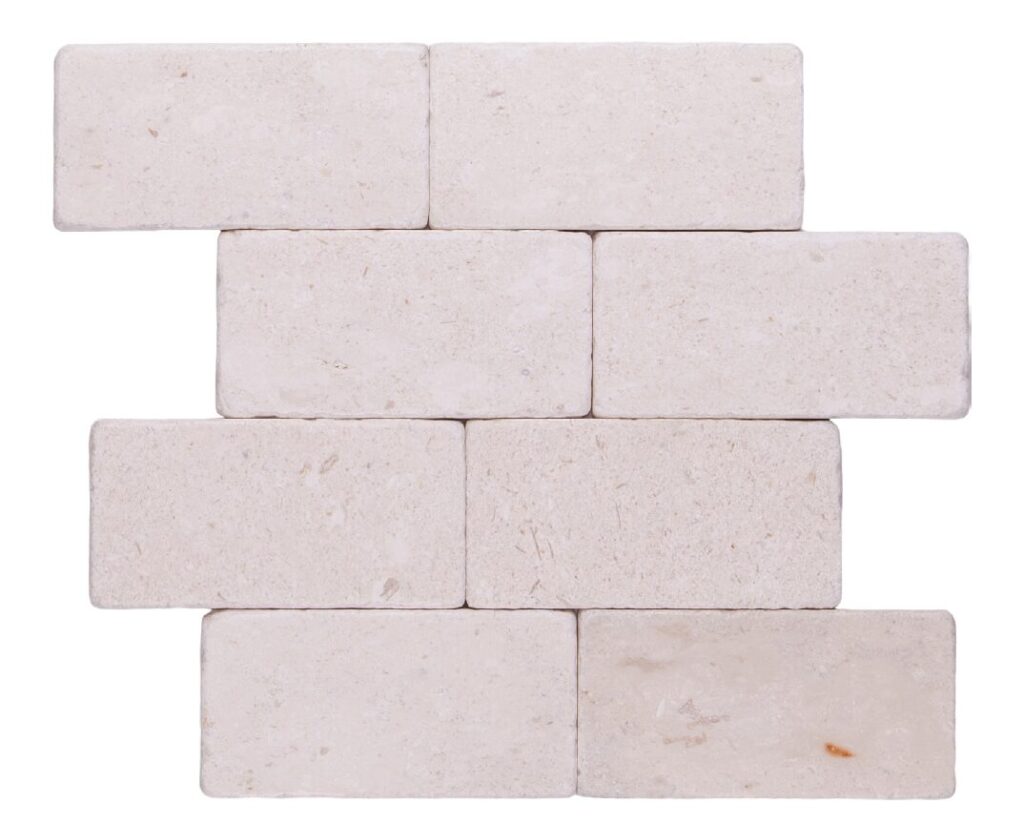 3×6 Shell Beach Limestone Tumbled Tile ® - Keystone Tile