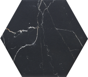 9 inc hes Somport Black Hexagon Porcelain Tile - Keystone Tile