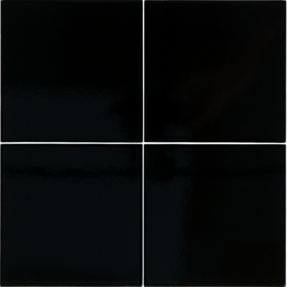6×6 Solid Black Polished Porcelain Tile - Keystone Tile
